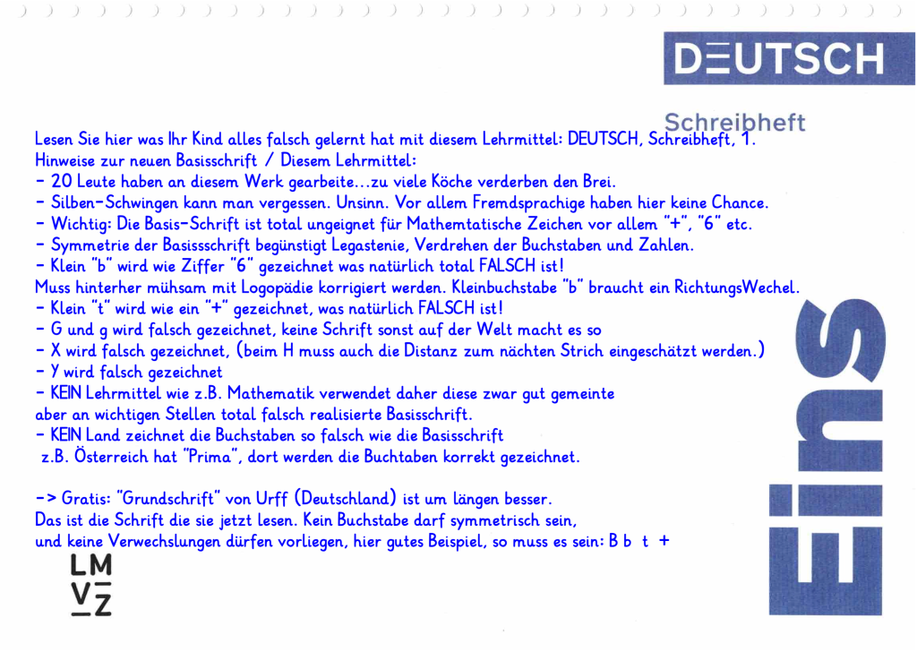 Deutsch Schreibheft Eins (LMVZ) - Flagsoft